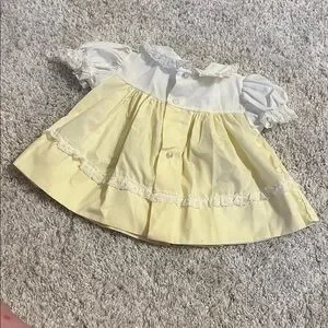 Bryan | Dresses | Bryan Dress Lace Yellow Diaper Cover Bloomers Set ...